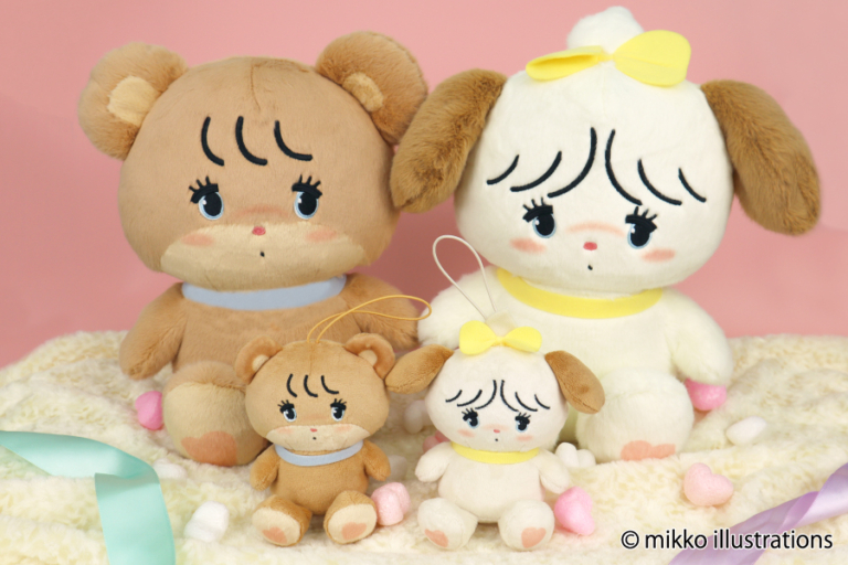 大人気イラストレーター『mikko』の『mikko characters』が、BIGぬいぐるみとマスコットぬいぐるみになってプライズで登場 ...