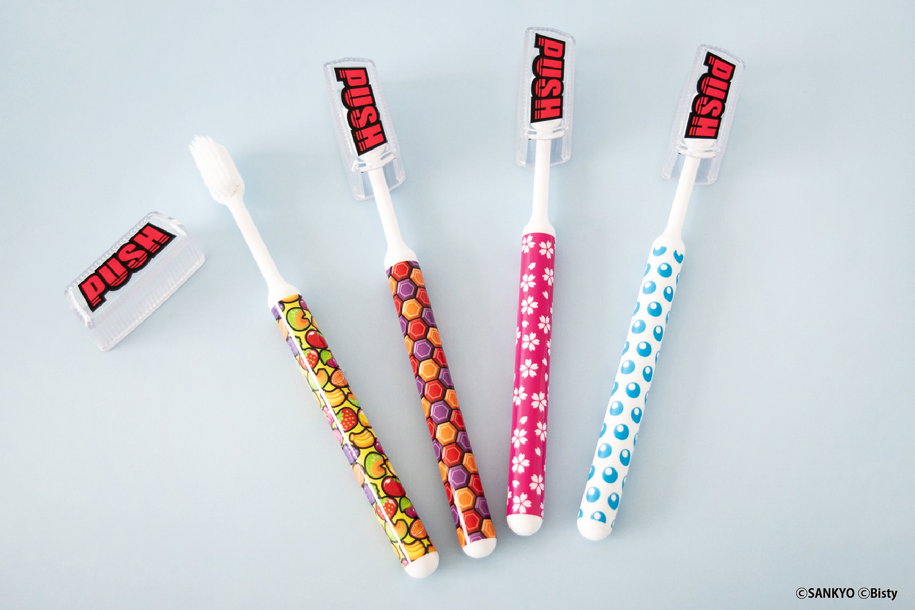 SANKYOパチスロ機『PUSHボタン』の歯ブラシ・キーホルダーが登場！｜トピックス｜株式会社フクヤ│プライズ・アニメ・雑貨